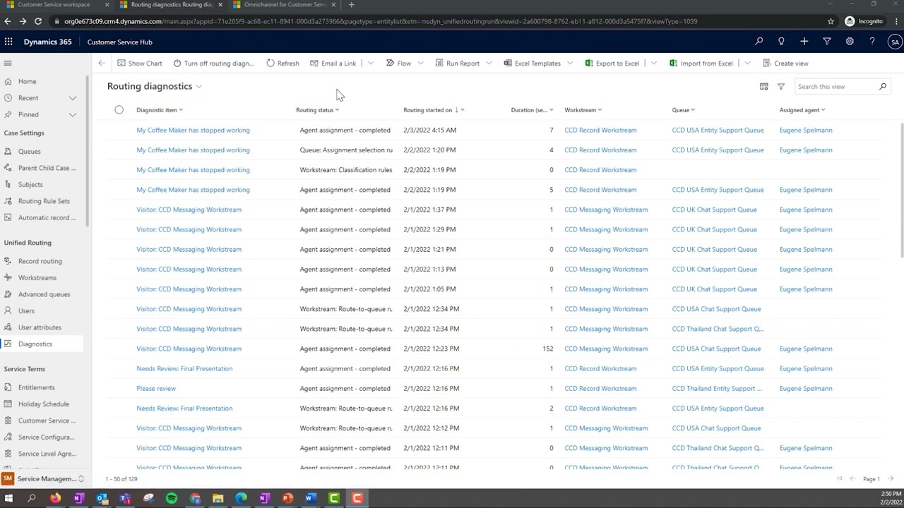 Unified Routing - Diagnostics