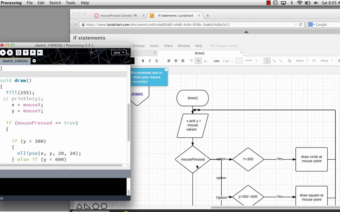 Processing: mousepressed