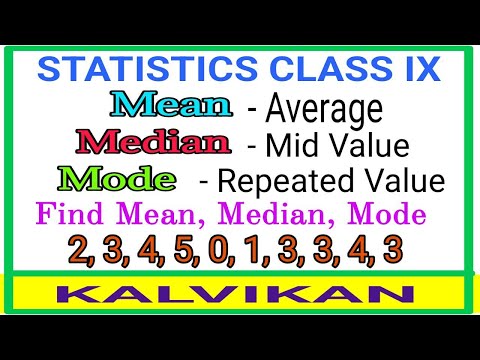 Mean Median Mode In Tamil - Statistics Class 9 In Tamil | Kalvikan