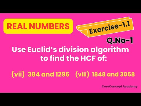 Discover HCF with Euclid's Division Algorithm Made Easy! || (vii) 384 and 1296 (viii) 1848 and 3058