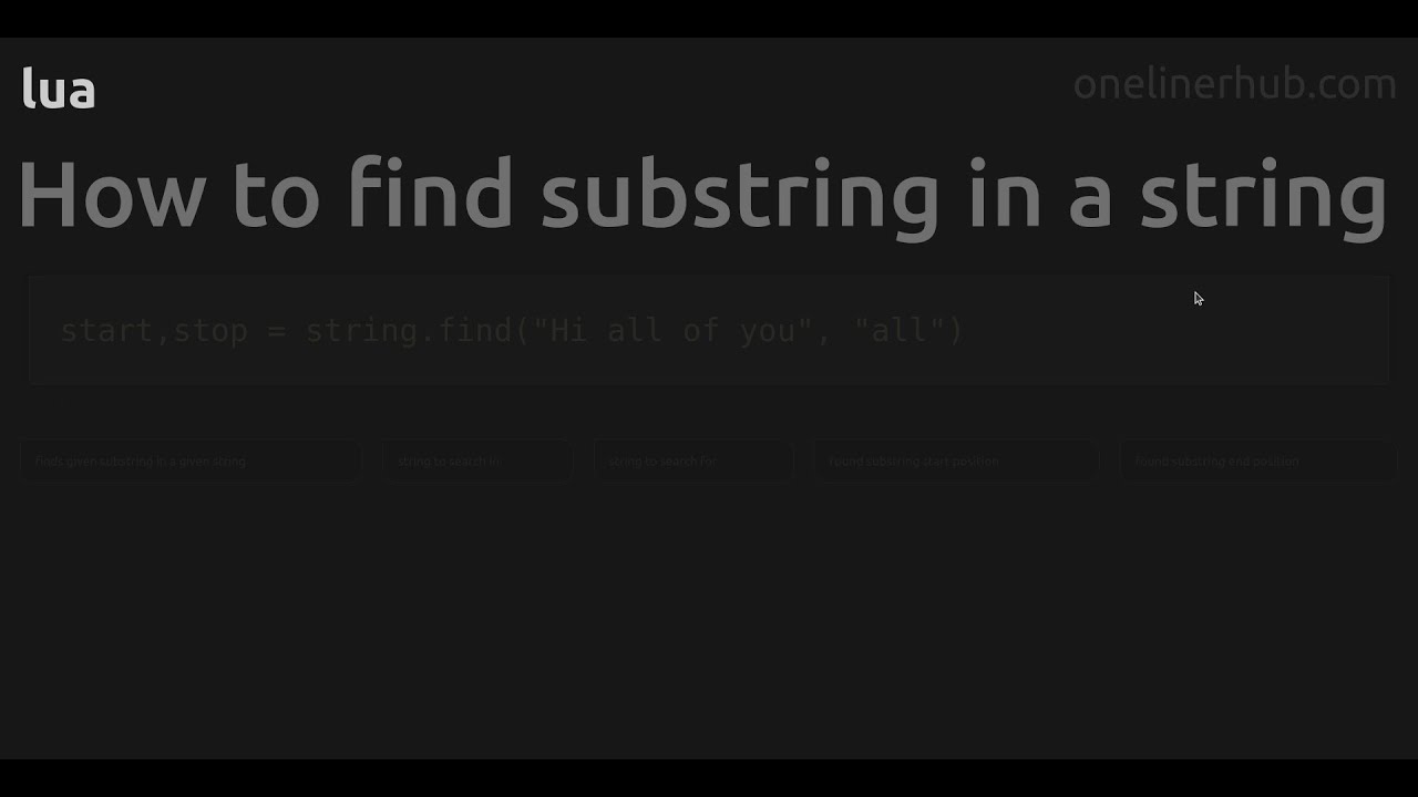 How to find substring in a string #lua