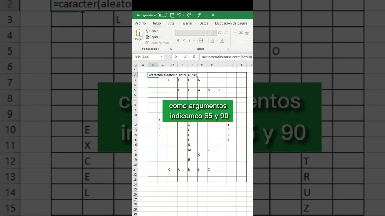 SOPA de LETRAS en EXCEL #superexcel #excel #excelgratis #tutorial #excelparatodos #cursodeexcel