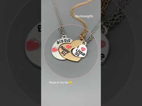 Heart Necklace Gifts For Sisters/Family #bff #gift #friendship #sister #sisters #surprise #shorts