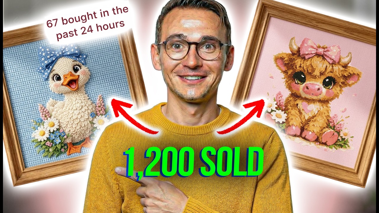How to Make VIRAL AI Cross Stitch Patterns That Sell on Etsy