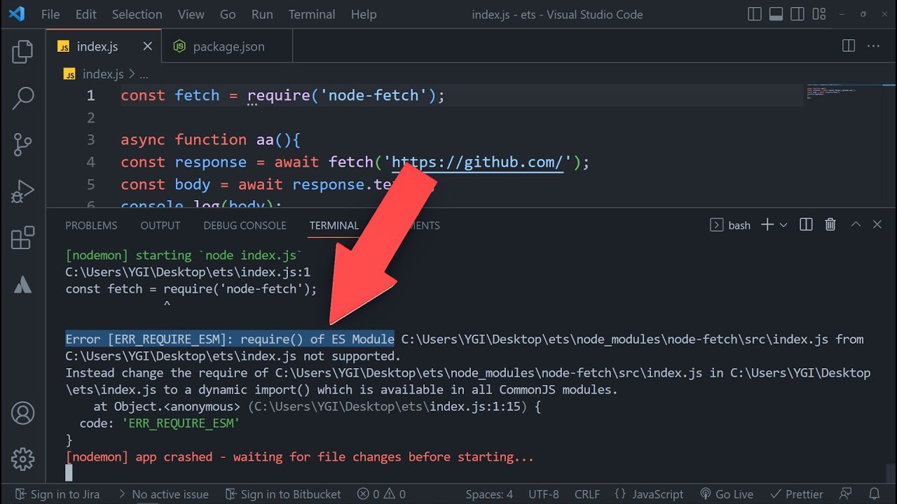 Error: [ERR_REQUIRE_ESM] require() of ES Module | NodeJS | Tamil