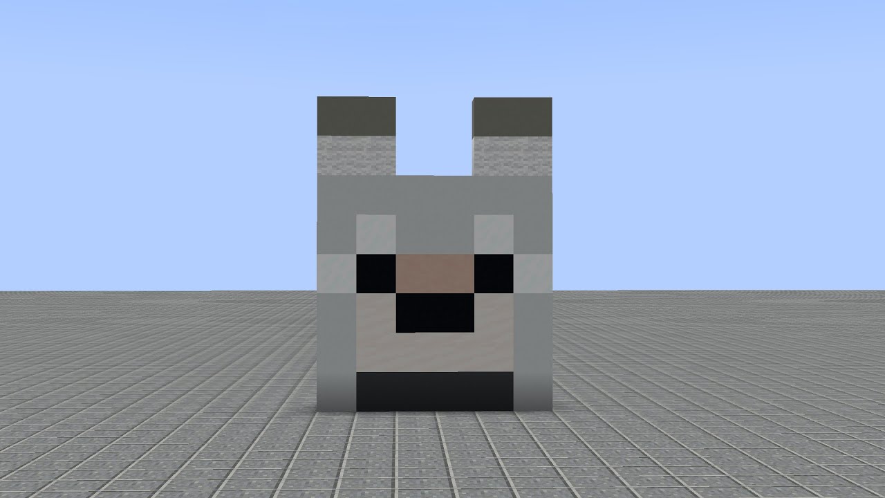 Minecraft WOLF FACE Pixel art build tutorial! #shorts