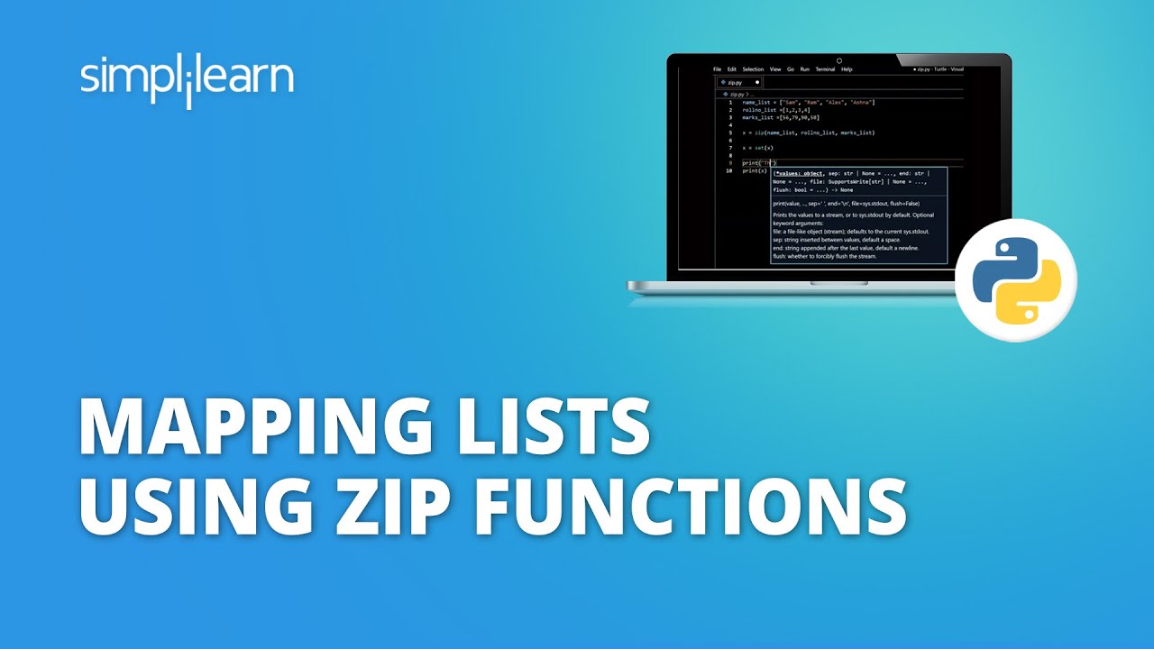 Mapping Lists Using Zip Functions | Zip Function In Python | Python Tutorial | #Shorts | Simplilearn