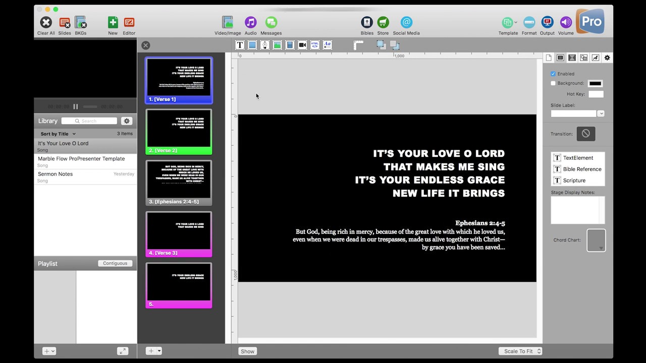 Marble Flow ProPresenter Template Overview