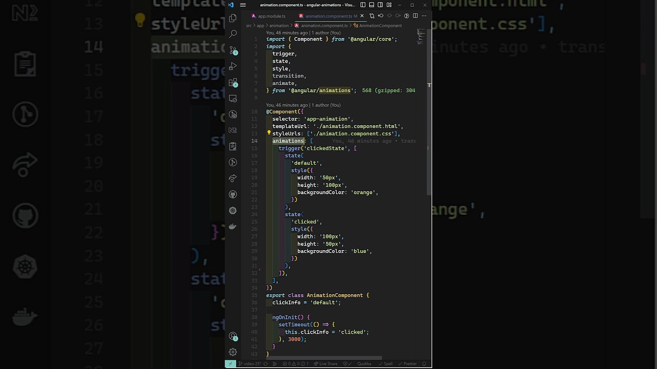 How to use Animation Trigger function in Component #angular #leelawebdev  - Angular16