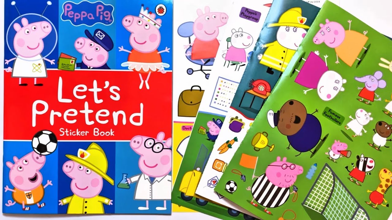 Peppa Pig Let's Pretend Sticker Scenes Book for kids❤️小豬佩奇各行各業場景貼紙書