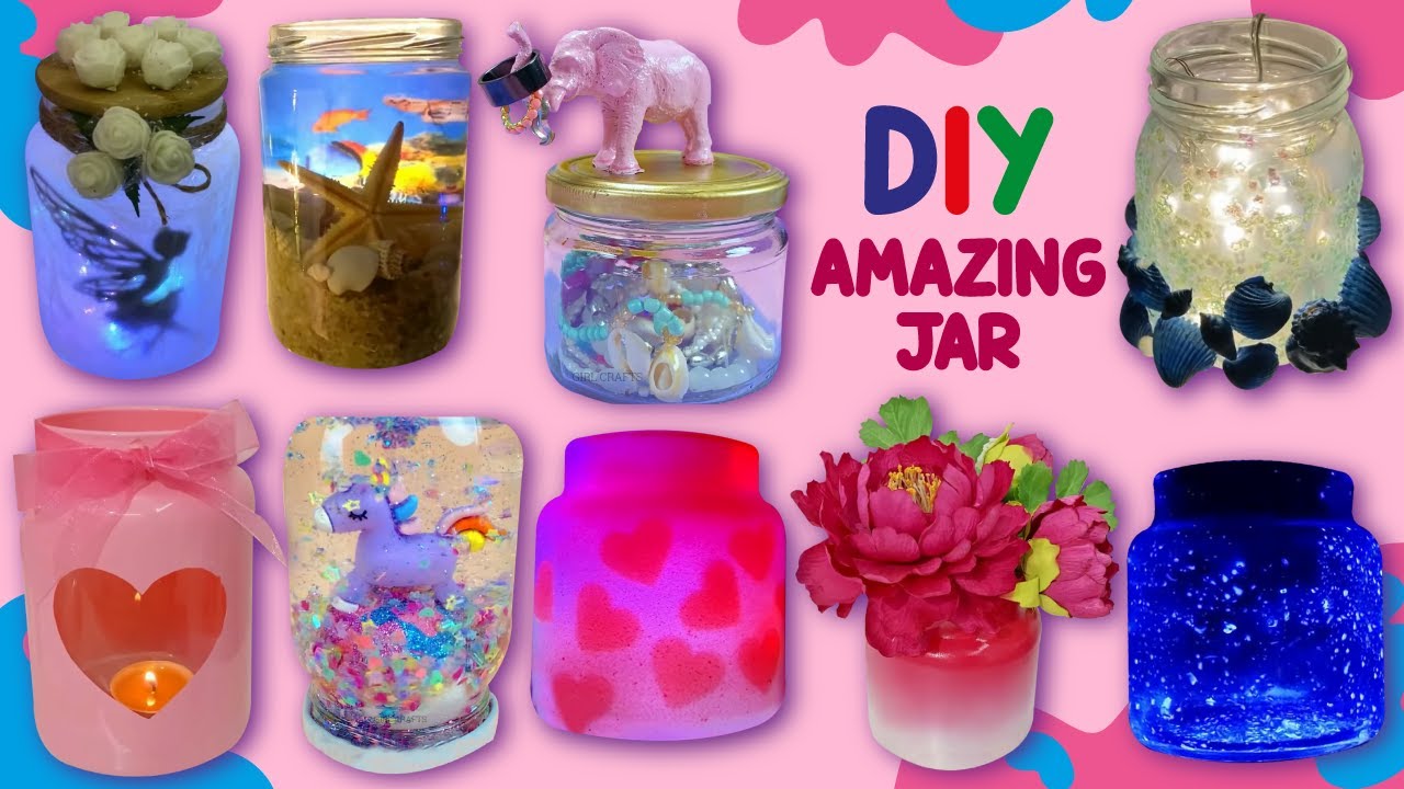 12 AMAZING JAR IDEAS - DIY Fairy, Glitter, Lighty and Cutey Room Decor Ideas from Jar - Easy Crafts
