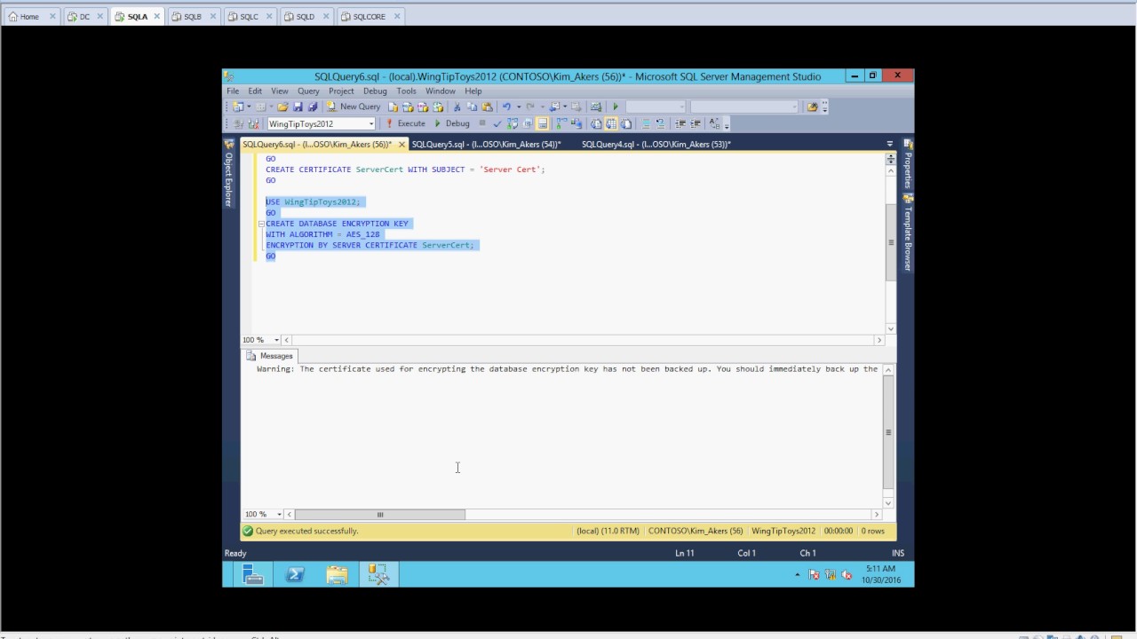 SQL 2012 Transparent Data Encryption (TDE)