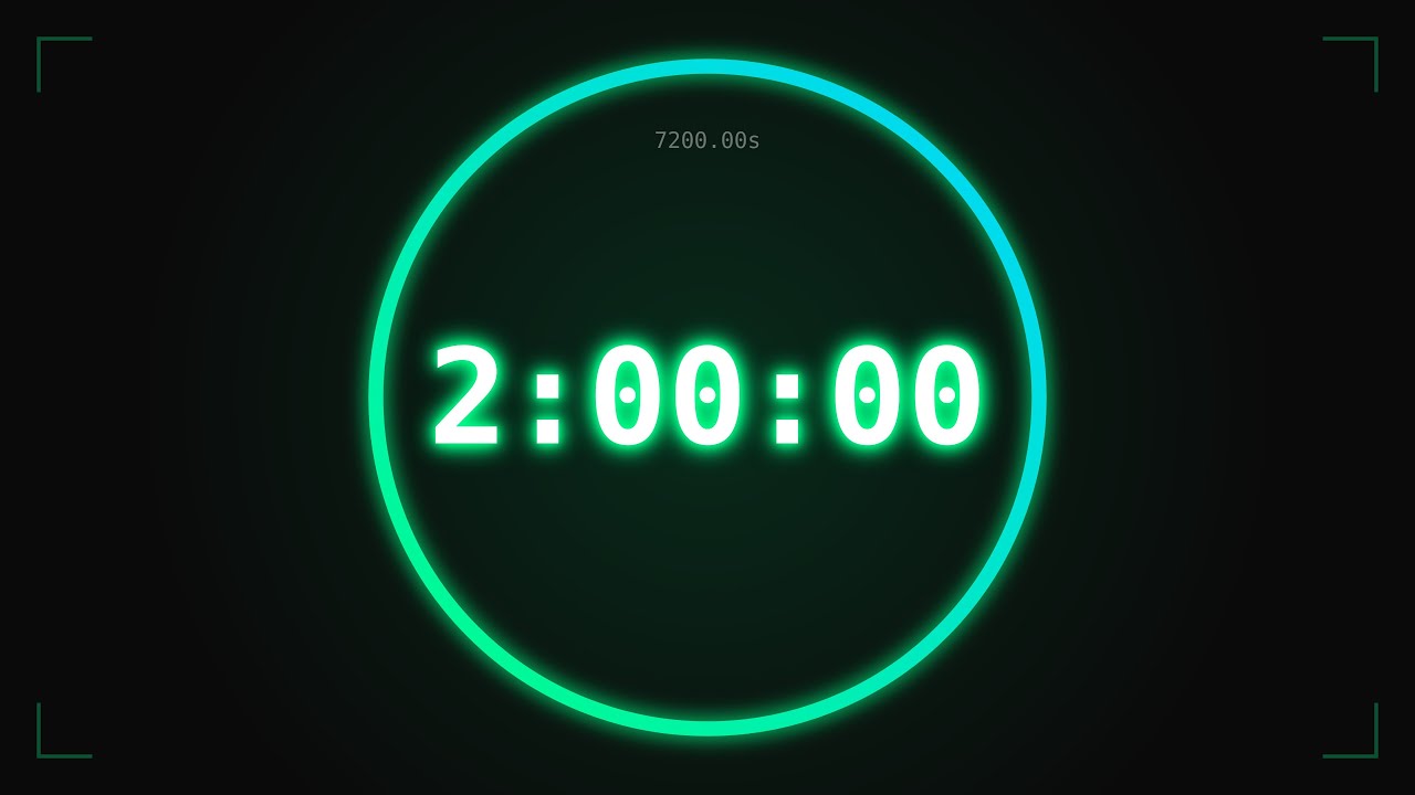 2 Hour Countdown Timer – SILENT – 4K - 60FPS