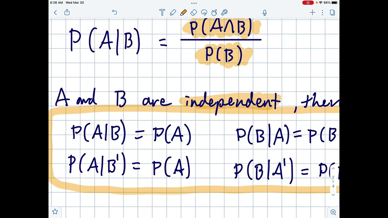 IB AA SL 2 conditional probability