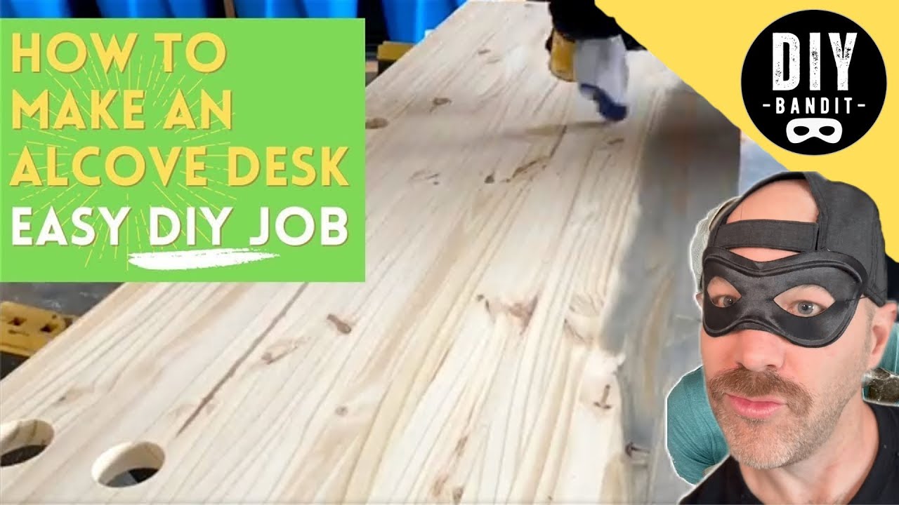 🔥 How to DIY Make & Stain a **Custom Alcove Desk** for Your Home➔ w/ Built-in USB Chargers??