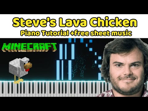 Steve's Lava Chicken (Minecraft Movie) - Piano Sheet Music Score Notation +Free PDF Download