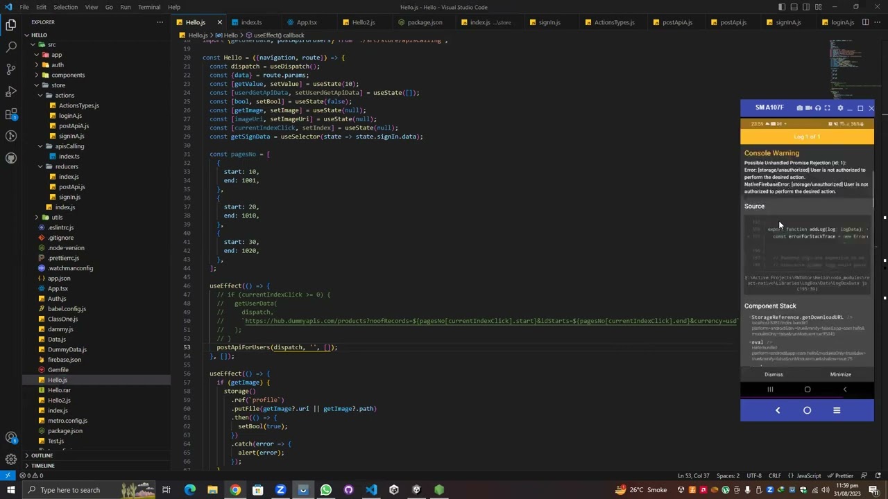 React-Native Redux Using With Rest Api & Axios ( POST API )