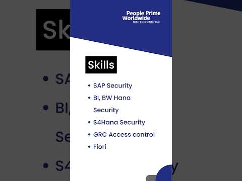 #sapjobs #openings : SAP Security GRC Consultant | People Prime Jobs