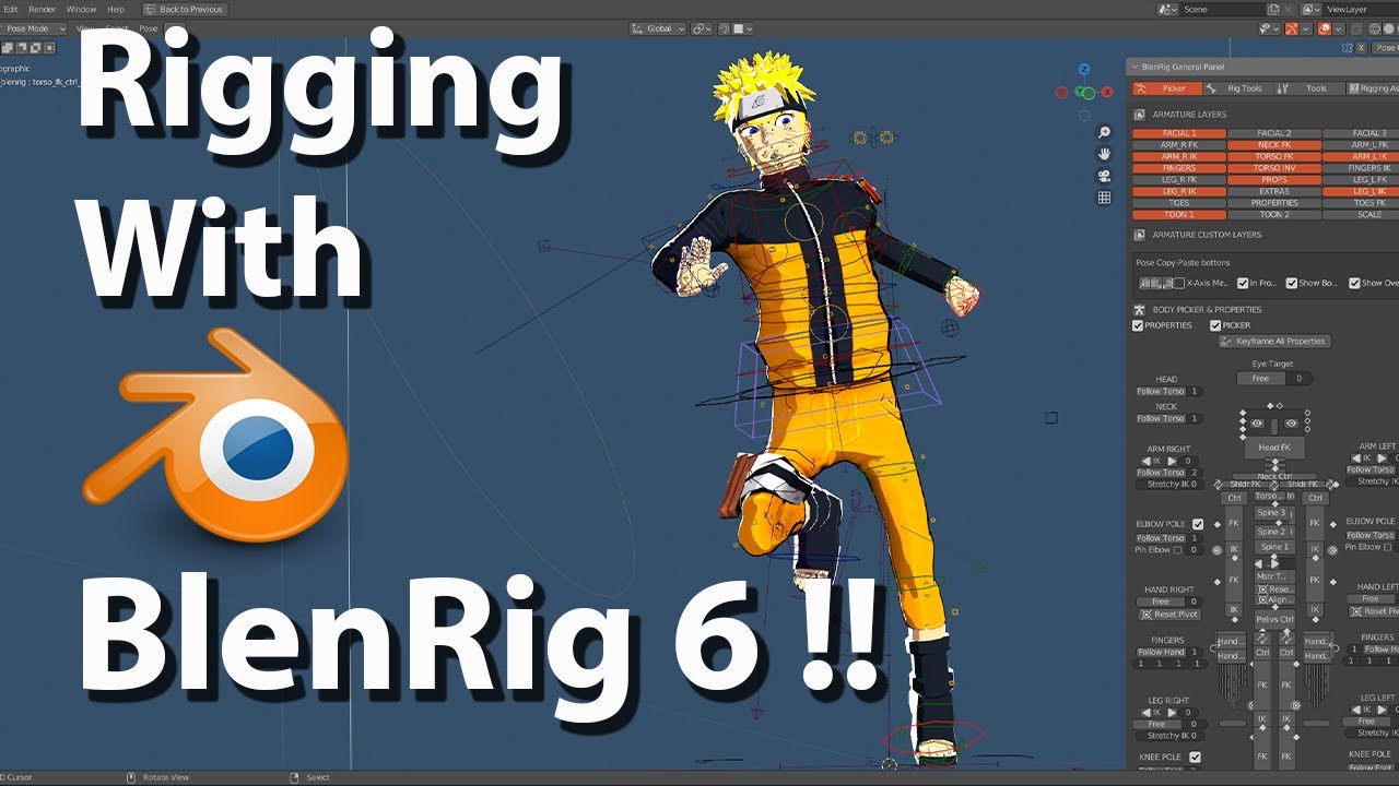 Rigging With BlenRig 6 Tutorial! (Final Naruto Tutorial)