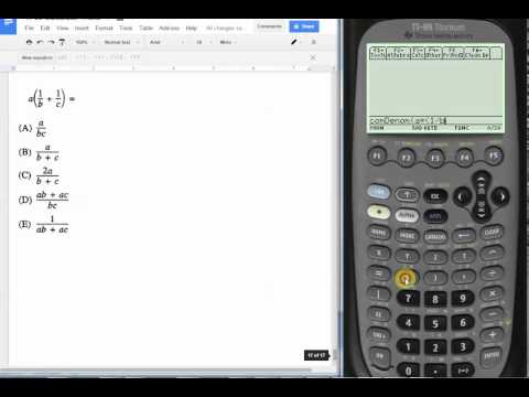 Common Denominators on TI 89 Titanium Calculator