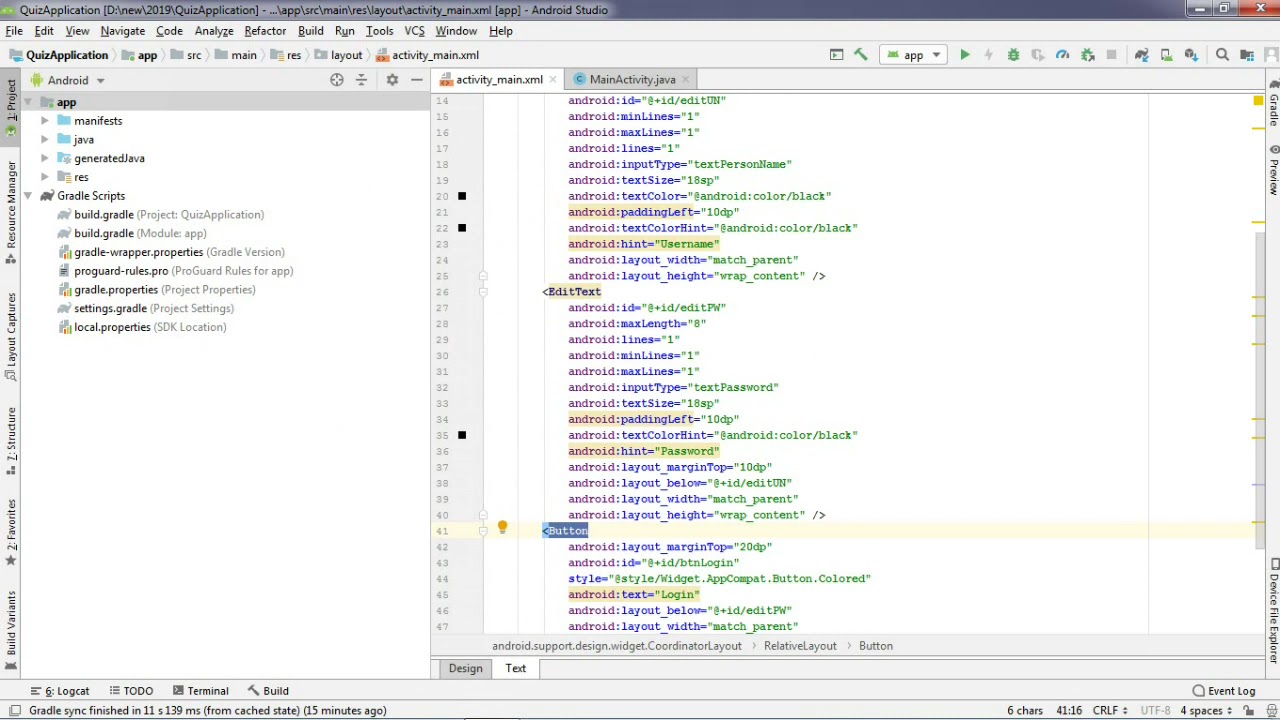 Android Studio Tutorial JAVA Quiz Application Part 2