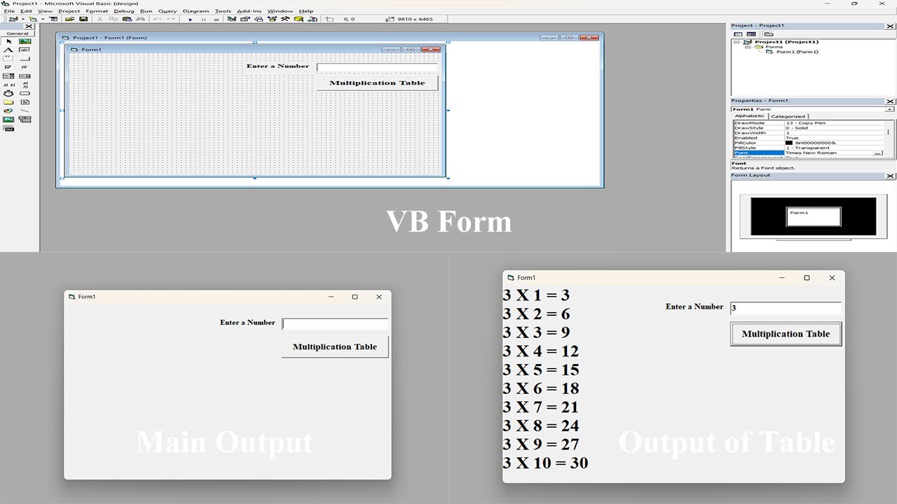How To Make The Any Multiplication Table in VB 6.0