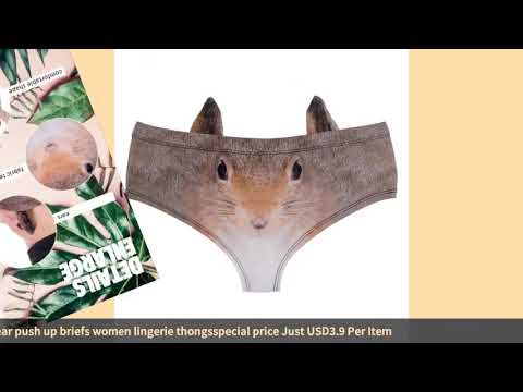 LEIMOLIS squirrel brown funny print sexy hot ear panties female kawaii Lovely underwear push up b...
