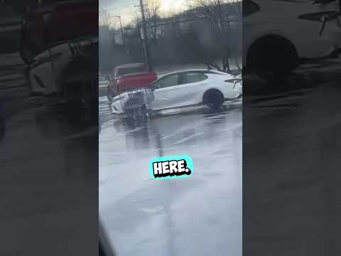 Shopping Carts Crash Into Car 😳 #shorts