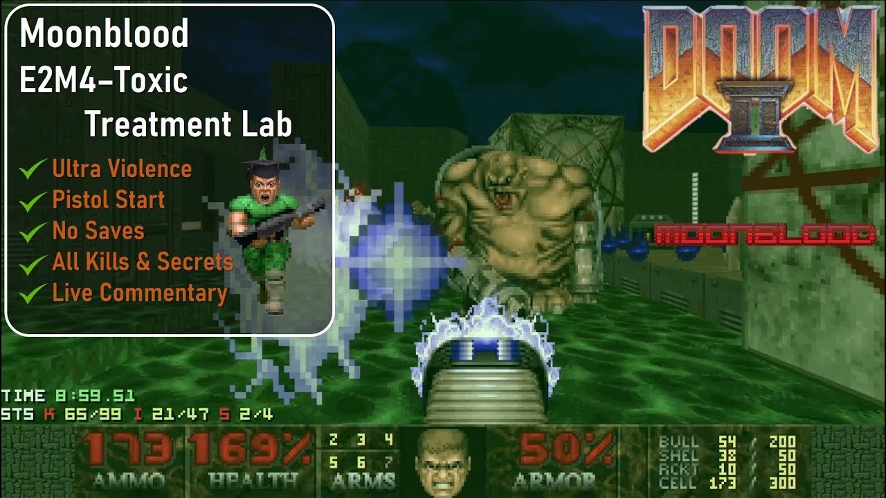 Moonblood E2M4 - Toxic Treatment Lab [Doom 2, UV, Pistol, 100%]