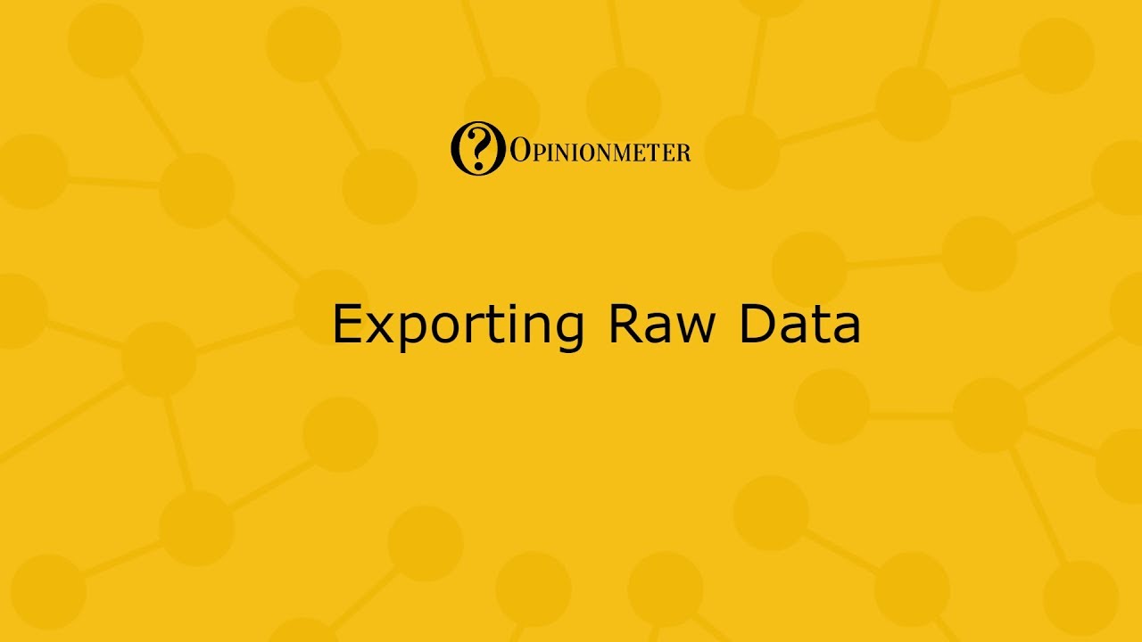 Exporting Raw Data