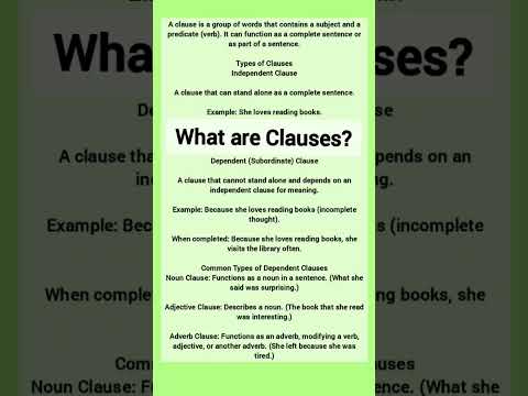 Clauses #shorts #englishgrammar #grammar