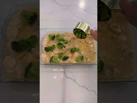 Dump and Bake Shrimp Tortellini Alfredo 🍤🍝 #dumpandbake #easyrecipe #onepanmeal # #shrimp