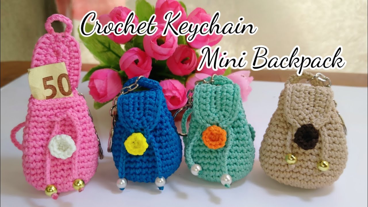 Crochet Key Chain Mini Backpack Shape || Envelope Eid