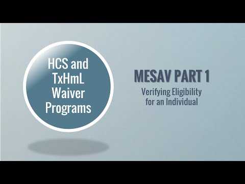 MESAV Part 1: Verifying Eligibility for an Individual