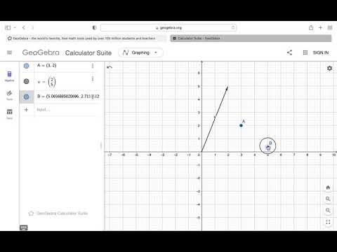 Vectors on Geogebra