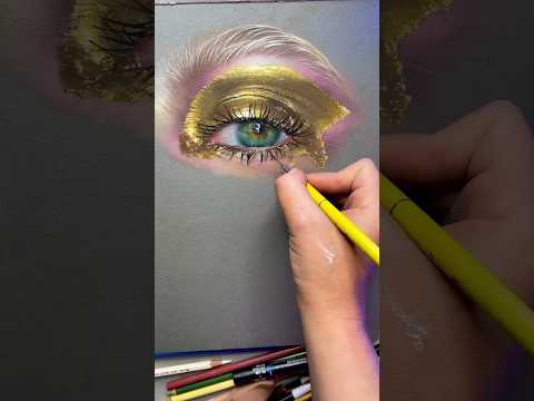 TOP secret FACE CHART skills: Drawing realistic eyes with golden eyemakeup | #makeupart