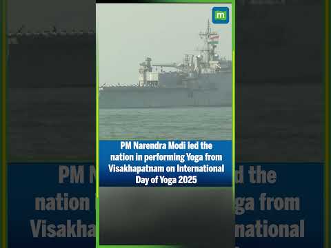 International Yoga Day 2025 Indian Navy personnel perform Yoga on board INS off Visakhapatnam coast