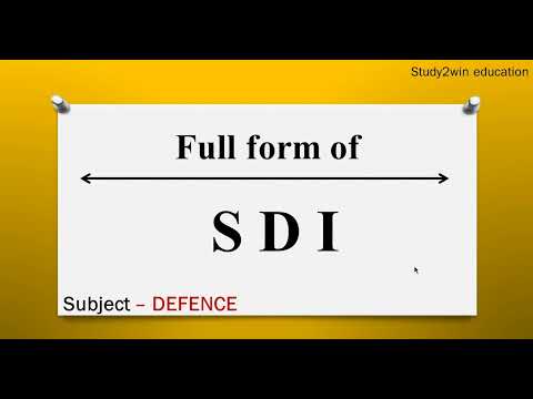 SDI ka full form | Full form of SDI in English | Subject - DEFENCE