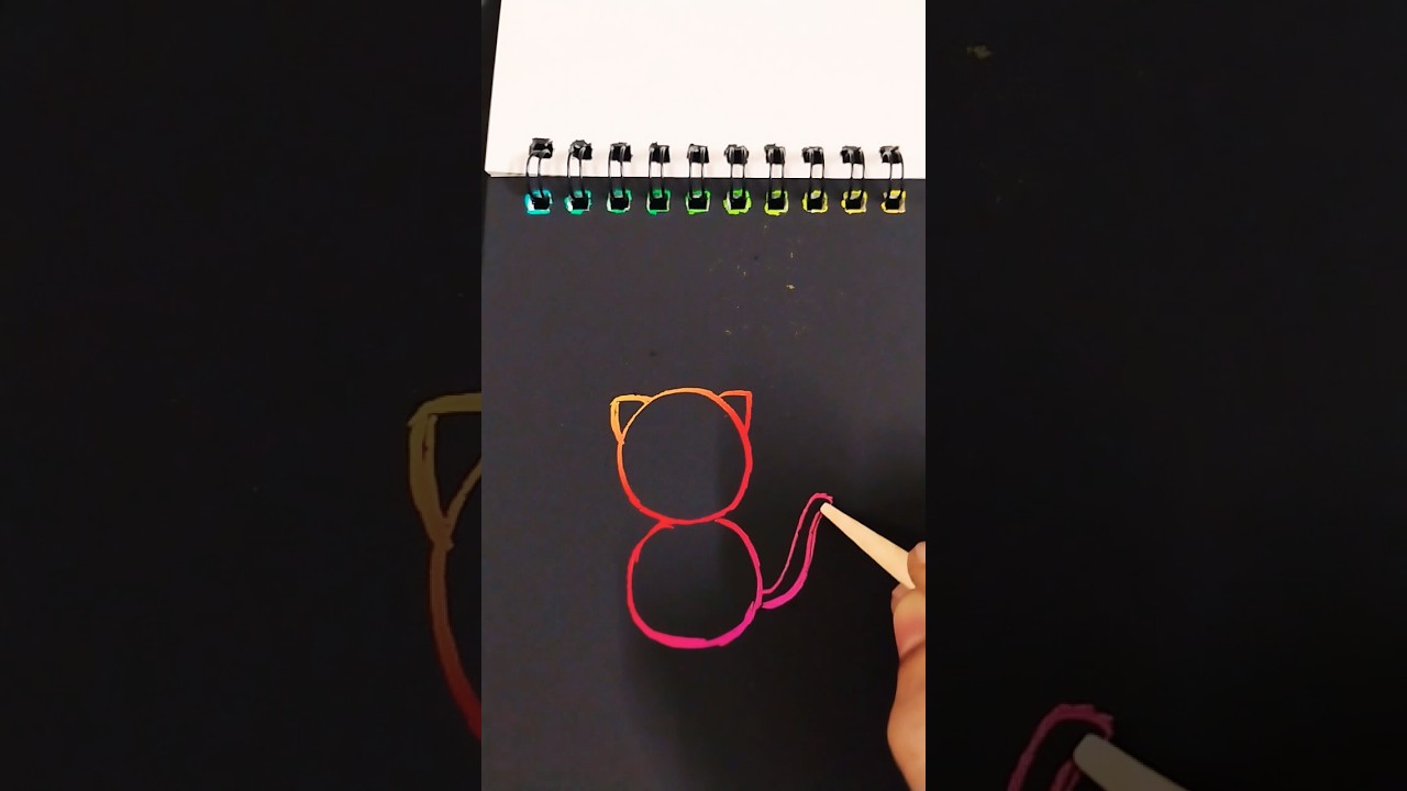 How to draw a cat from number 8 #drawings #viral #trending