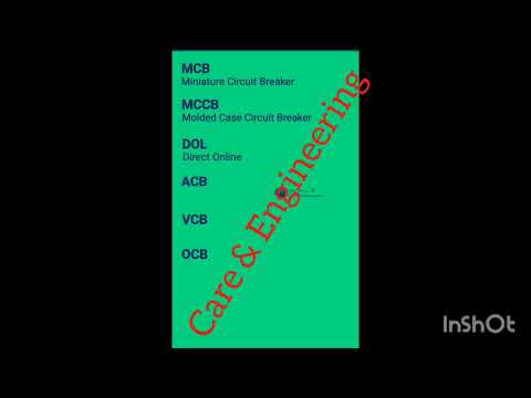 Full meaning of mcb,mccb,dol,acb,vcb,ocb etc.