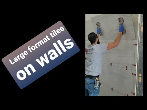 Installing 24"x48" porcelain tiles on walls