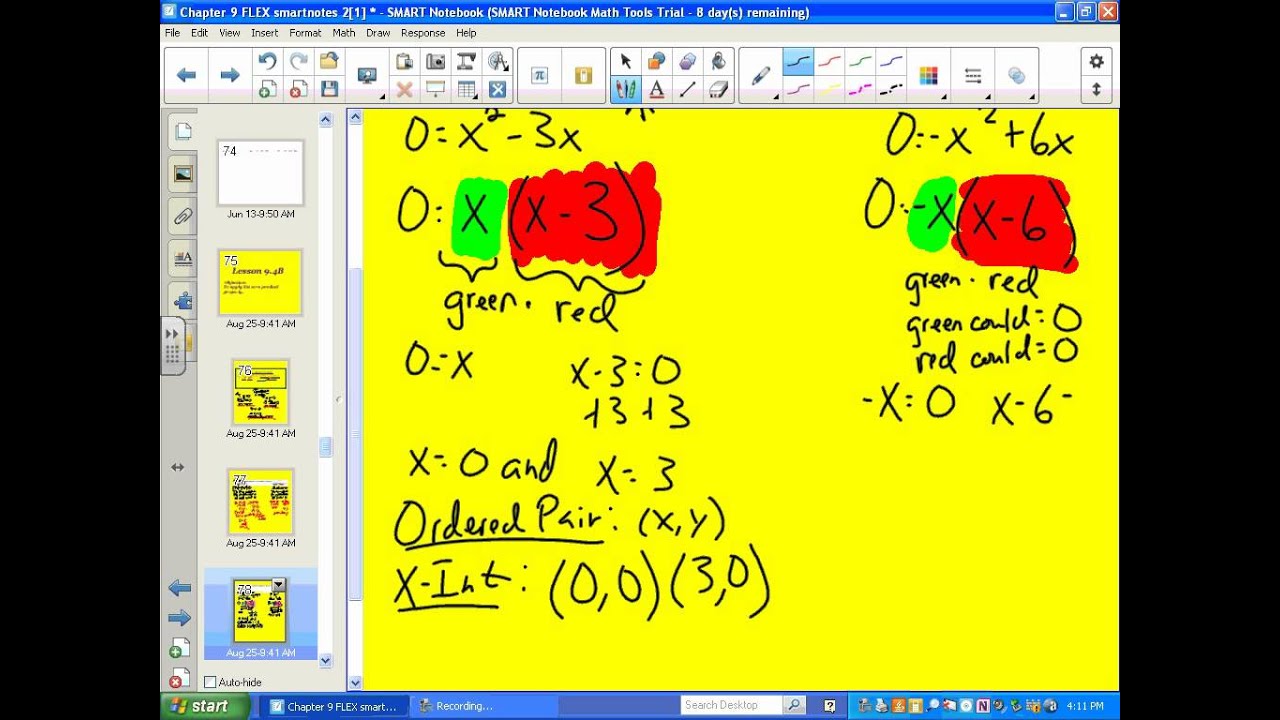 Algebra I Section 9 4B