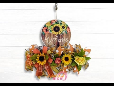 DIY Sunflower Wreath Rail Tutorial | Hot Mesh Mom