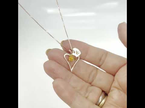Personalised Open Heart Necklace with November Birthstone #birthstonejewelry #heartnecklace