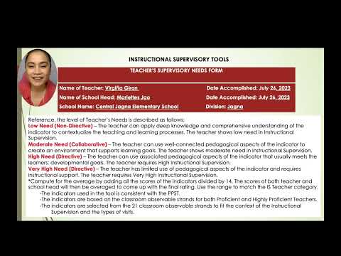 Instructional Supervisory Plan