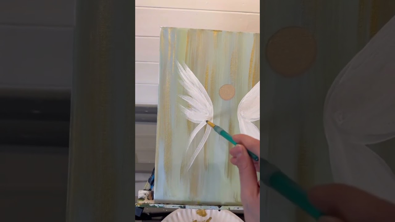 [clip] How to paint easy angel wings ✨🎨 #angel #beginnerfriendly #easypainting #tutorial
