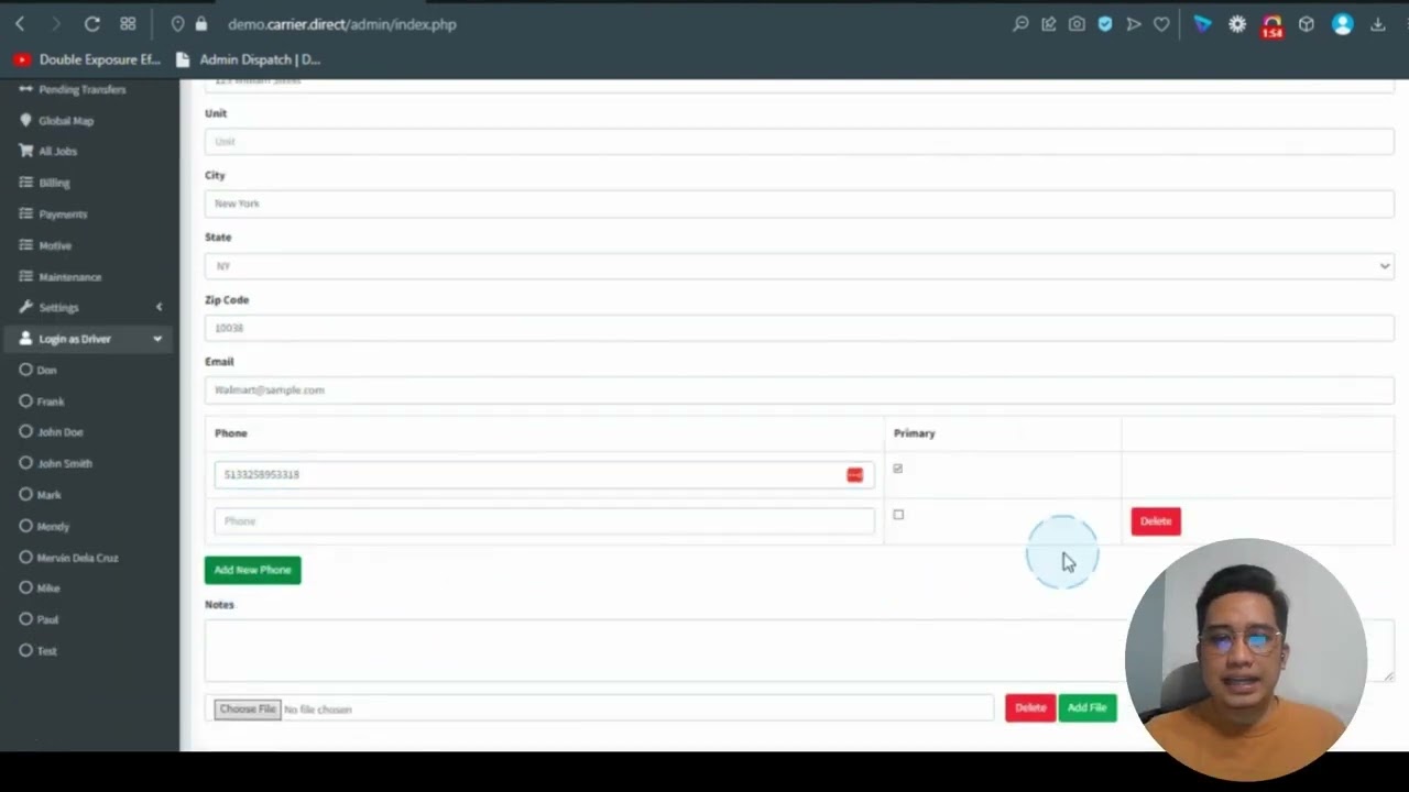 Addressbook Setup & Manage - Carrier Direct Transportation Management Dispatch Tutorial