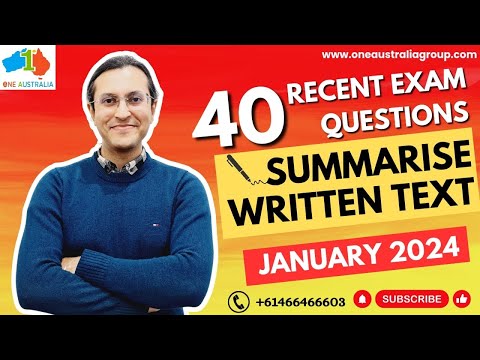 PTE Writing Task - Summarize Written Text January 2024: 40 Important Questions and Predictions #pte