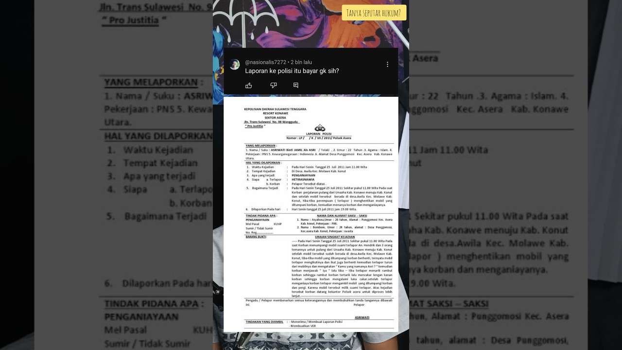 Lapor polisi bayar gak sih? #belajarhukum
