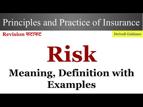 Risk Meaning, Risk in principles and practices of Insurance, risk examples, risk definition, dwivedi